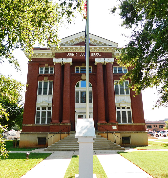 The County Courthouse's brick facade and white columns create that perfect blend of authority and charm&mdash;like a stern judge who secretly bakes cookies.