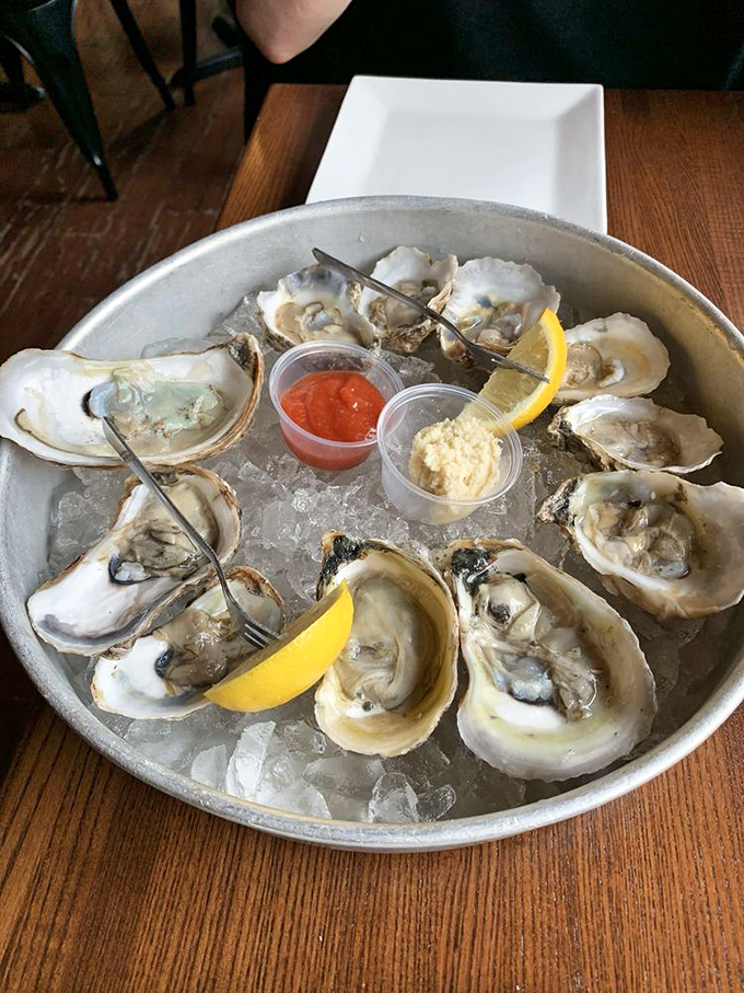 Fresh oysters on ice with classic accompaniments&mdash;proof that sometimes the simplest preparations let truly great ingredients shine. Each one tastes like a perfect day at the shore.