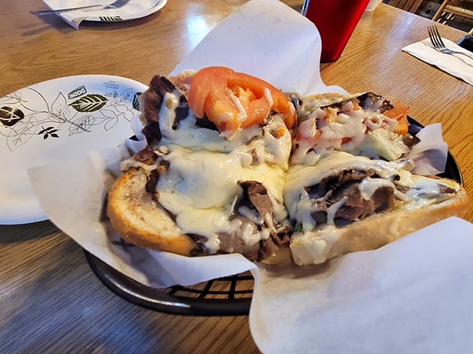 This isn't just a sandwich; it's a melty masterpiece. The Philly cheesesteak here makes you wonder if Pennsylvania knows what it's missing.