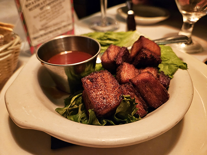 These pork belly cubes aren't just appetizers&mdash;they're little meat candy treasures that make you question why you'd ever waste stomach space on bread.