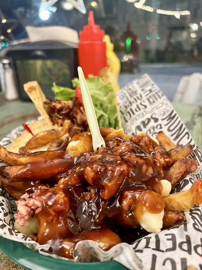Poutine that would make Canadians nod in approval&mdash;crispy fries somehow maintaining their dignity beneath a deluge of savory gravy and melty cheese.
