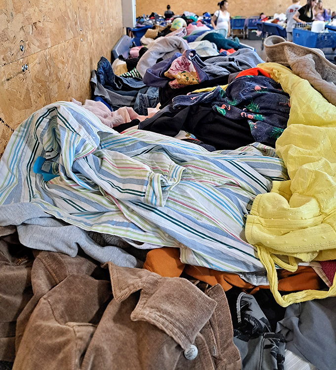 Textile treasures await the patient hunter&mdash;that perfect striped shirt or cozy yellow sweater might be hiding just beneath the surface.