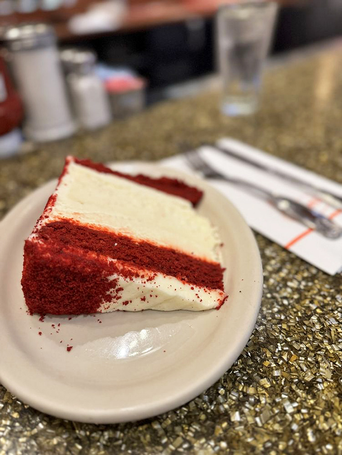 Red velvet cheesecake: where cake and cheesecake had a beautiful baby that makes your regular desserts look like underachievers.