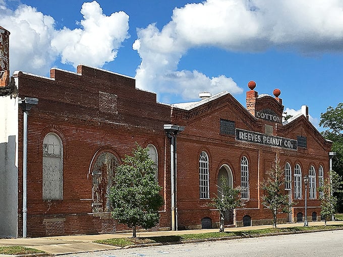 The Reeves Peanut Company building stands as a brick-and-mortar testament to Alabama's agricultural heritage&mdash;no ordinary legume deserves such architectural grandeur.