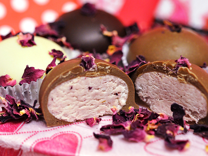 Poetry in chocolate form. These rose-infused truffles aren't just candy&mdash;they're edible art with delicate petals that whisper sweet nothings to your taste buds.