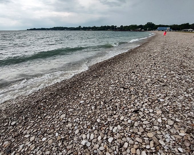 The beach that refuses to be ordinary. Each wave rearranges this kaleidoscope of stones, creating a new masterpiece with every visit.