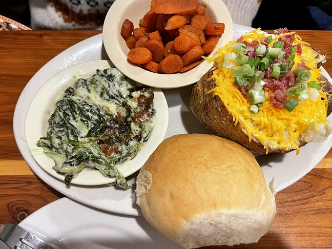 Side dishes that refuse to be sidekicks&mdash;creamy spinach, sweet carrots, and a loaded baked potato that could easily steal the spotlight from any entr&eacute;e.