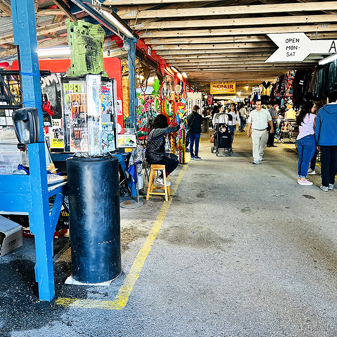 The heartbeat of Bussey's&mdash;vendors ready to share stories about their merchandise while shoppers navigate the organized chaos of possibility.
