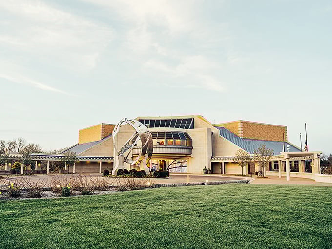The modern lines of Minnetrista cultural center house treasures that feed the soul without emptying the wallet—architecture that inspires without intimidation.
