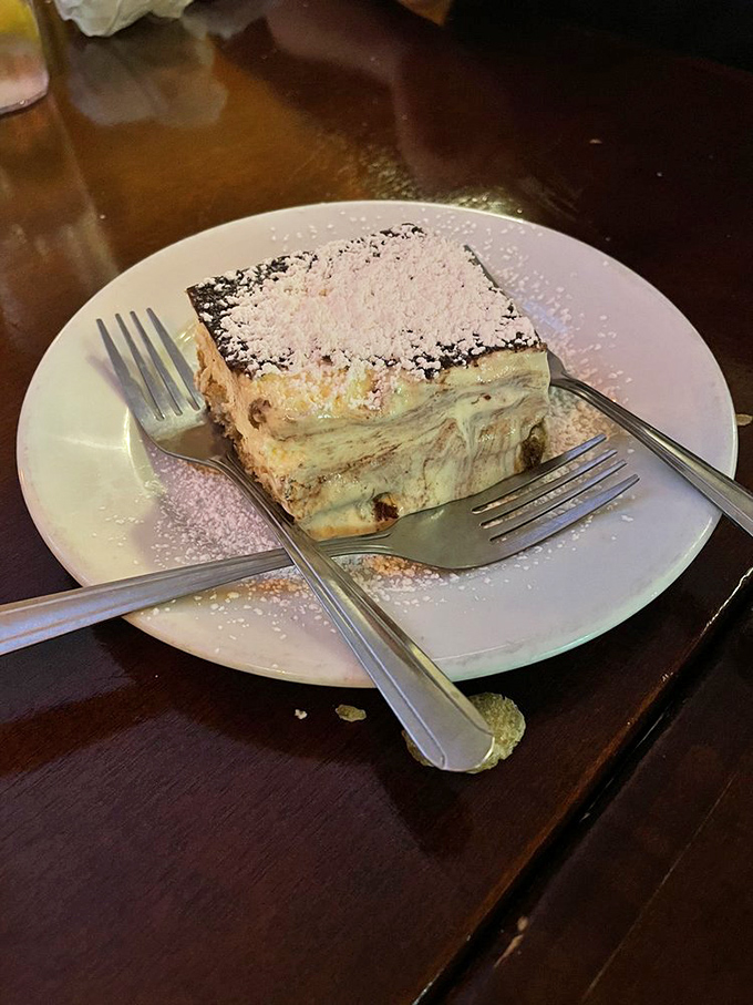 Tiramisu so perfectly dusted with cocoa powder it looks like a Renaissance painting&mdash;one that you'll destroy with gleeful abandon.