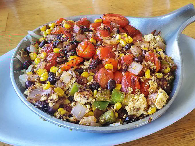 This colorful skillet bursting with veggies, beans, and tofu proves that Fort Jesse isn't just playing the breakfast classics&mdash;they're composing new standards.