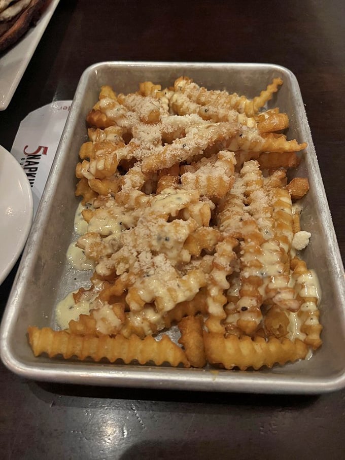 Truffle fries that make you question your life choices. Why have you spent so many years eating ordinary potatoes?