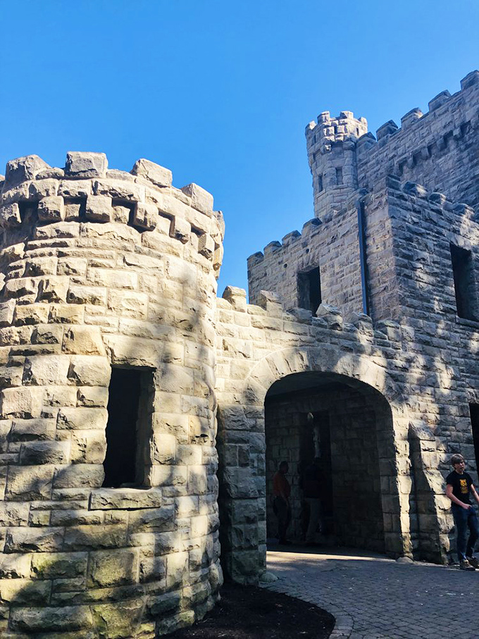 These weathered stone walls could tell tales of a century gone by&mdash;each carefully placed block creating the perfect medieval silhouette against the sky.