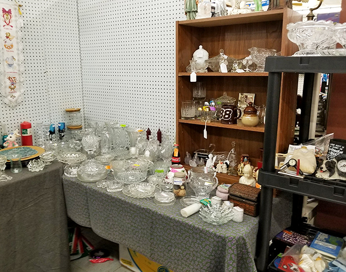 Crystal and glassware that survived decades of dinner parties now wait for your table. Each piece has stories to tell.