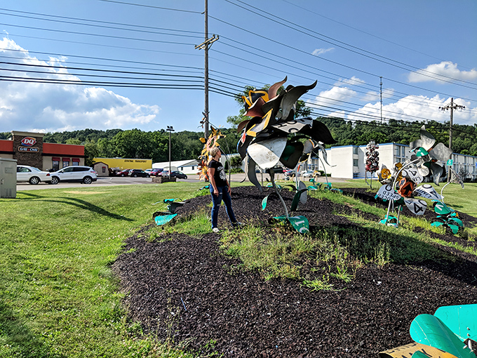 Where roadside warnings become roadside wonders. These sculptural pieces transform a simple patch of grass into an outdoor gallery that's definitely worth pulling over for.