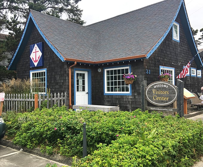 This storybook visitors center looks like it should have hobbits serving tea inside, complete with nautical charm and white picket fence.