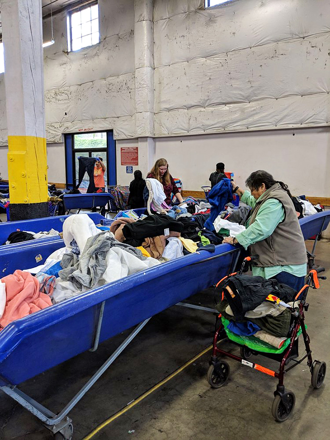 The archaeological dig of modern times. Each layer of clothing might reveal that perfect vintage tee or designer gem hiding in plain sight.