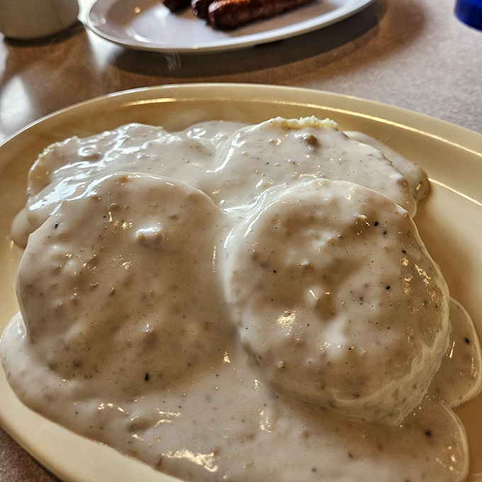 These biscuits and gravy aren't just a side dish&mdash;they're the main event. Comfort food that hugs your soul from the inside.