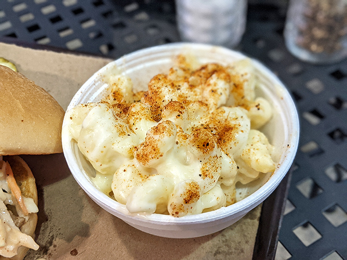 A bowl of molten cheese perfection that makes you question why you ever bothered with the boxed stuff. Comfort food that hugs your soul.