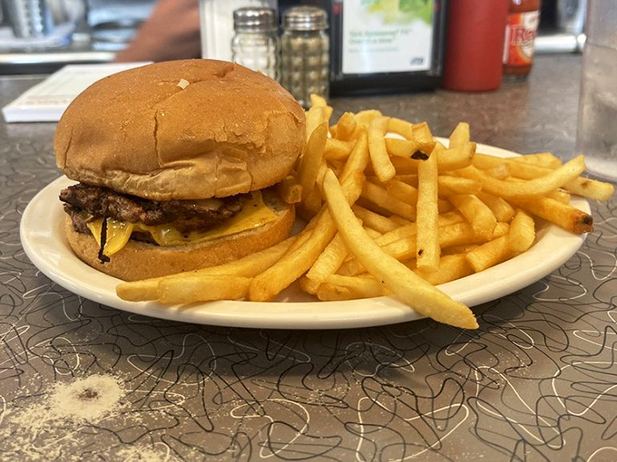 The classic combo that's outlasted every food trend since the Eisenhower administration. This burger-fries partnership is what relationship goals should be.