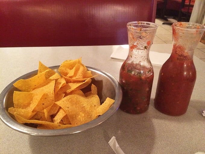 The opening act of any great Mexican meal: impossibly crisp tortilla chips with two salsas—one for those who like to live dangerously, one for the sensible folks.