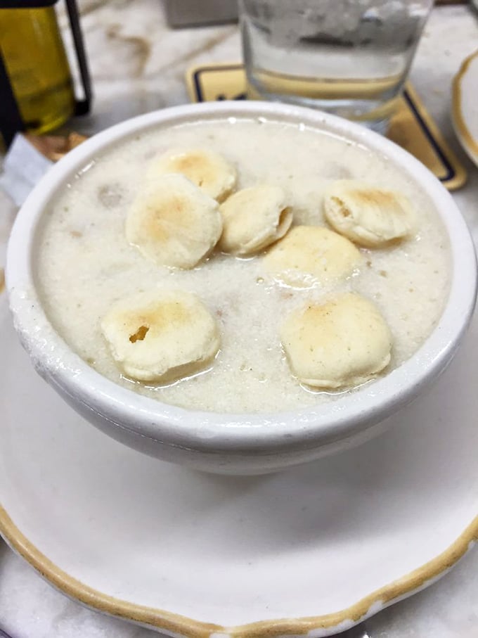 Clam chowder that actually tastes like clams? Revolutionary! No bread bowl needed when the soup itself is the star.