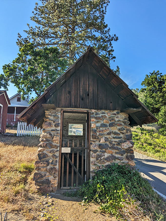 This rustic stone shelter looks like it belongs in a Tolkien novel. Half expecting a hobbit to emerge offering second breakfast.