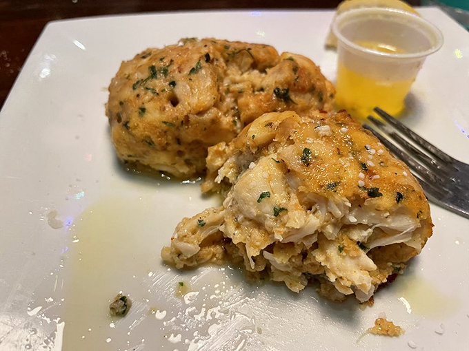These crab cakes are what seafood dreams are made of&mdash;mostly crab, minimal filler, and perfectly golden. The fork doesn't lie.