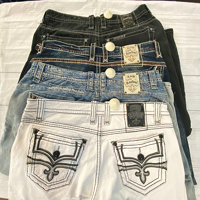 Jean therapy at its finest! Rock Revival and other premium denim brands line up like fashion soldiers, ready to march into your wardrobe at a fraction of retail prices.