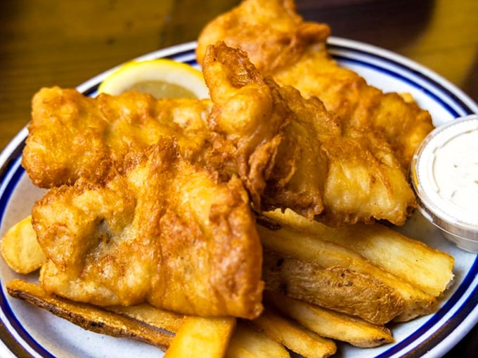 Golden, crispy, and utterly irresistible&mdash;this fish and chips plate isn't just a meal, it's the reason stretchy pants were invented.