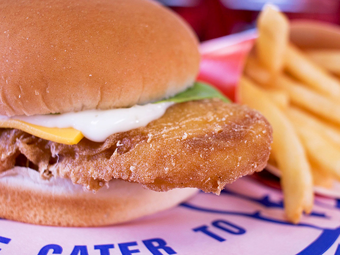 This isn't just a fish sandwich—it's aquatic poetry on a bun, golden-fried and ready to challenge your burger loyalty, if only temporarily.