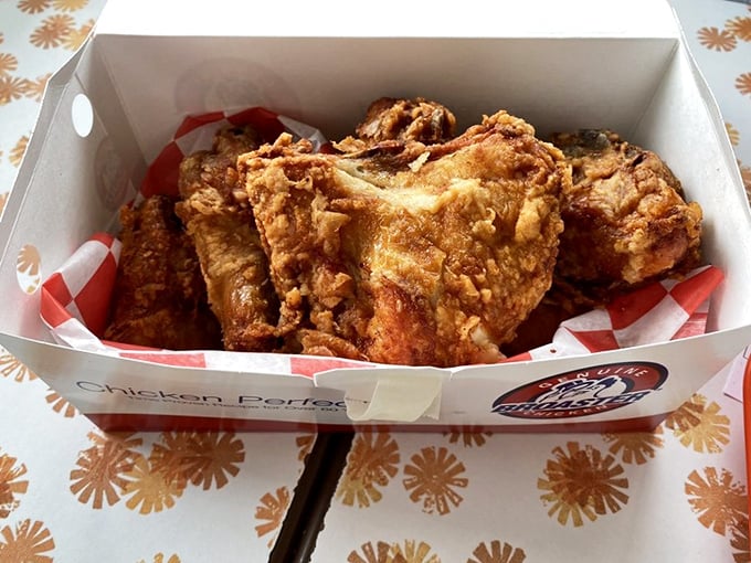 Golden fried chicken pieces that would make the Colonel himself tip his hat in respect.