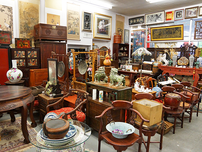 Not your grandmother's living room&mdash;though it might contain her favorite chair! Asian-inspired antiques mingle with mid-century pieces in this collector's paradise.