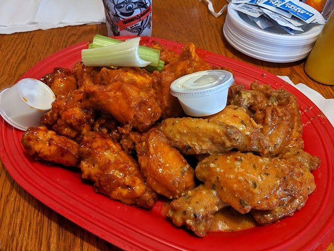 These wings aren't just good, they're life-affirming. Two varieties on one plate—the culinary equivalent of having your cake and eating it too.