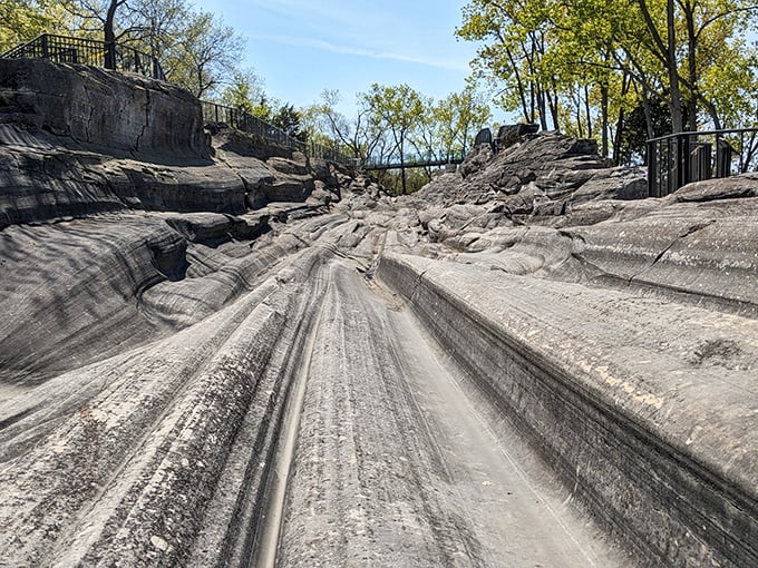 Ancient glaciers left their mark here like prehistoric graffiti artists. These grooves tell Earth's story better than any textbook ever could.