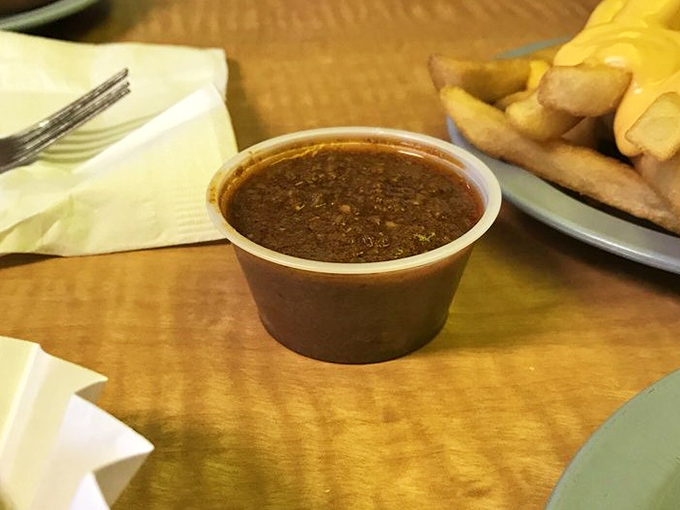 This isn't just chili&mdash;it's a slow-simmered commitment to flavor that makes every hot dog it touches ascend to a higher plane of existence.