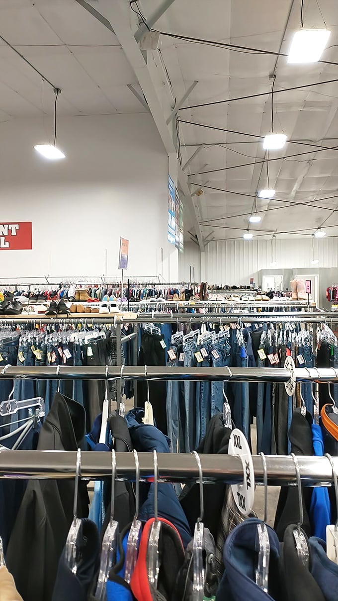 Denim for days! The jeans section alone could clothe a small Midwestern town through several harsh winters and casual Fridays.