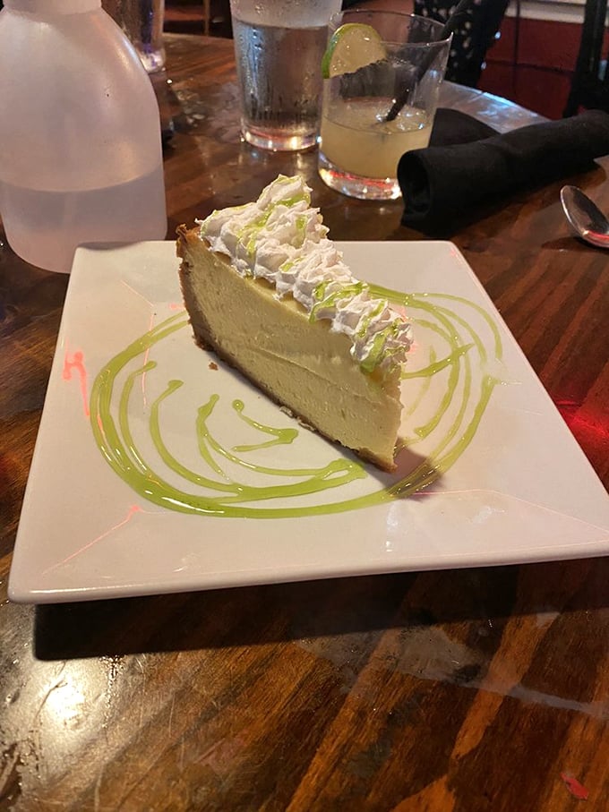 Key lime pie gets an Argentine makeover with a cloud-like texture and artistic lime drizzle. Dessert or edible artwork? The debate continues with every heavenly bite.