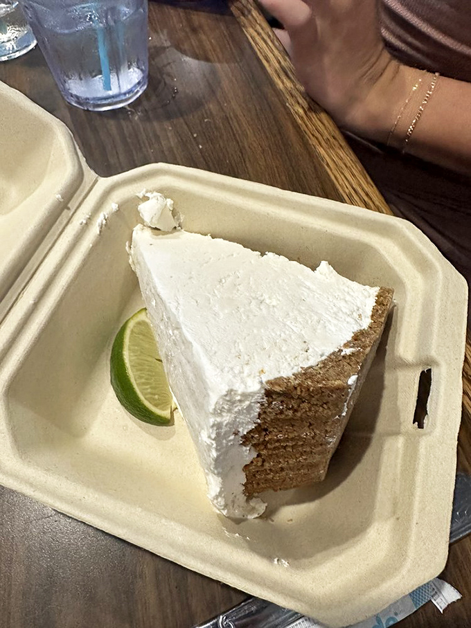 The Mile High Key Lime Pie lives up to its name&mdash;towering with creamy, tart perfection. Florida on a plate, with that essential lime wedge standing by.