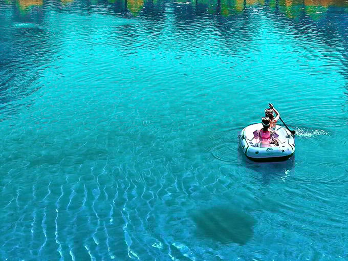 Floating in turquoise tranquility. When your inflatable raft becomes a magic carpet over waters so clear you can count fish scales.