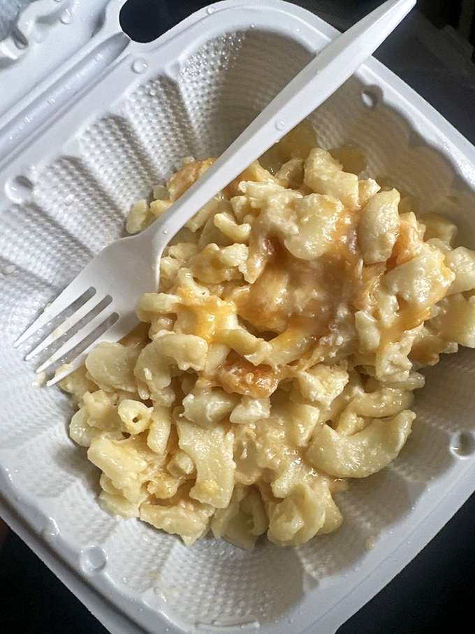 Mac and cheese that doesn't know it's a side dish. This creamy, golden masterpiece demands equal billing with the meats.