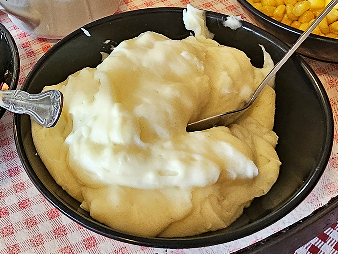 Mashed potatoes so creamy they deserve their own yearbook superlative: "Most Likely to Make You Lick the Bowl When Nobody's Looking."