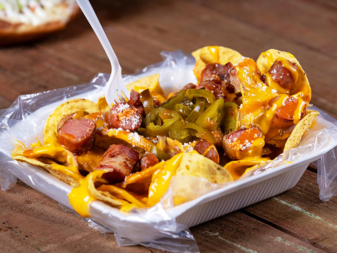 Nachos that refuse to be overshadowed by their hot dog siblings. A tortilla chip treasure chest loaded with savory gold.