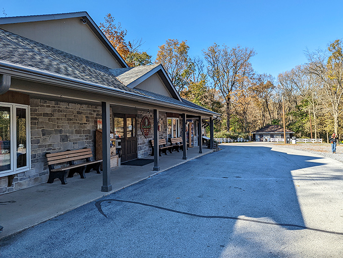 The visitor center welcomes explorers with rustic charm&mdash;your last taste of sunlight before descending into the cool darkness below.