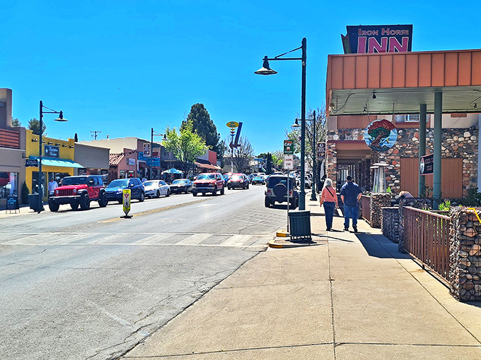 Main Street's colorful storefronts invite leisurely exploration, where every shop offers a story and locals still wave hello.