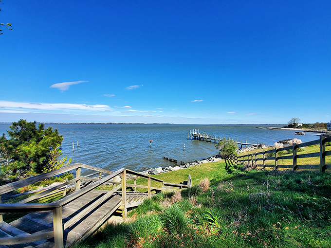 Nature's infinity pool – the Rappahannock River stretches to the horizon, offering the kind of waterfront therapy session that no amount of money can buy elsewhere.