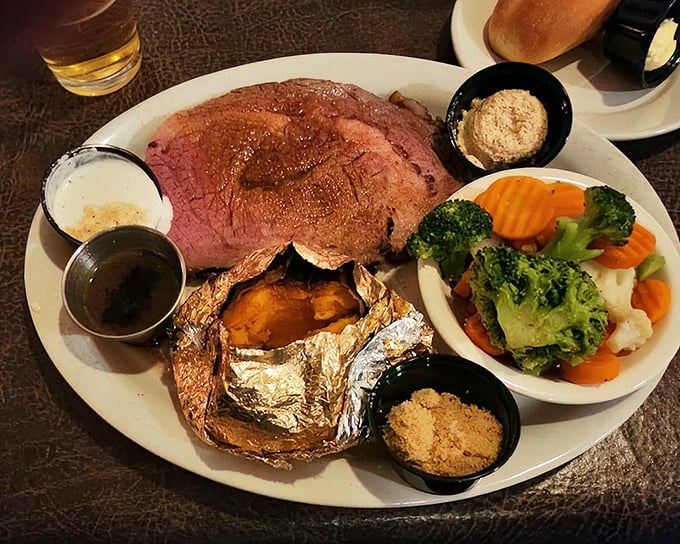 The star of the show: prime rib so perfectly pink it makes you wonder why you ever ordered anything else in your life.