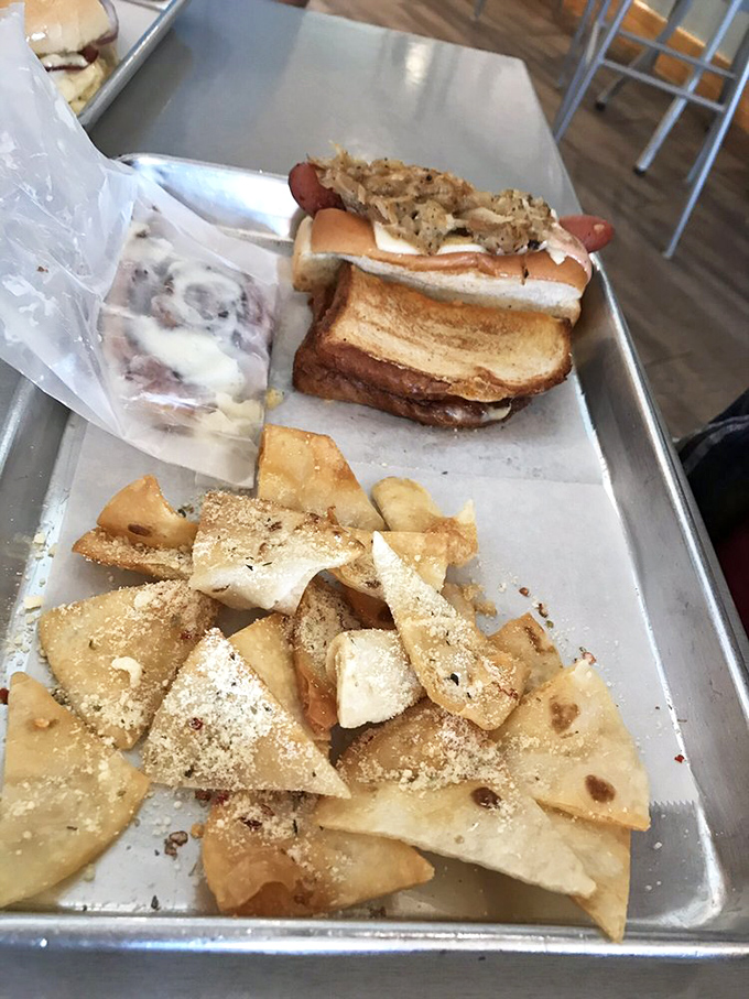 Lunch tray innovation at its finest&mdash;a sandwich that demands your full attention, paired with house-seasoned chips that refuse to play second fiddle.
