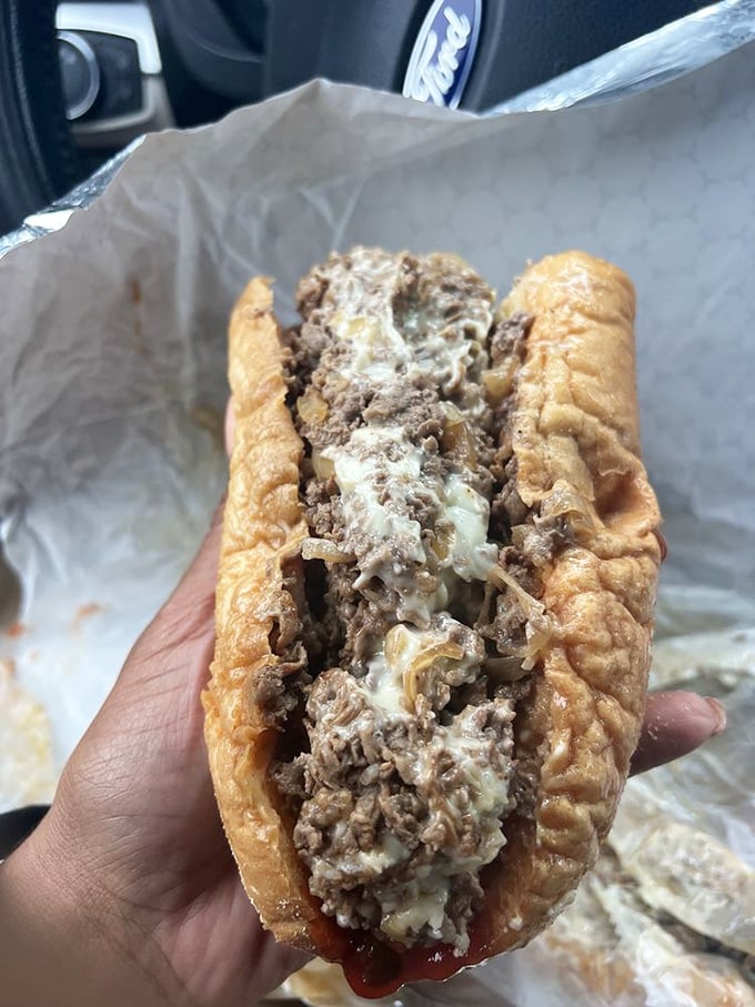 The cross-section reveals the beautiful marriage of meat and melted cheese &ndash; a relationship more harmonious than most Hollywood romances.