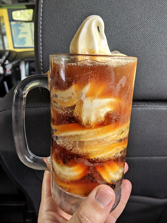 The star of the show: homemade root beer meets vanilla ice cream in a frosty mug. This isn't just a float – it's summer in liquid form.